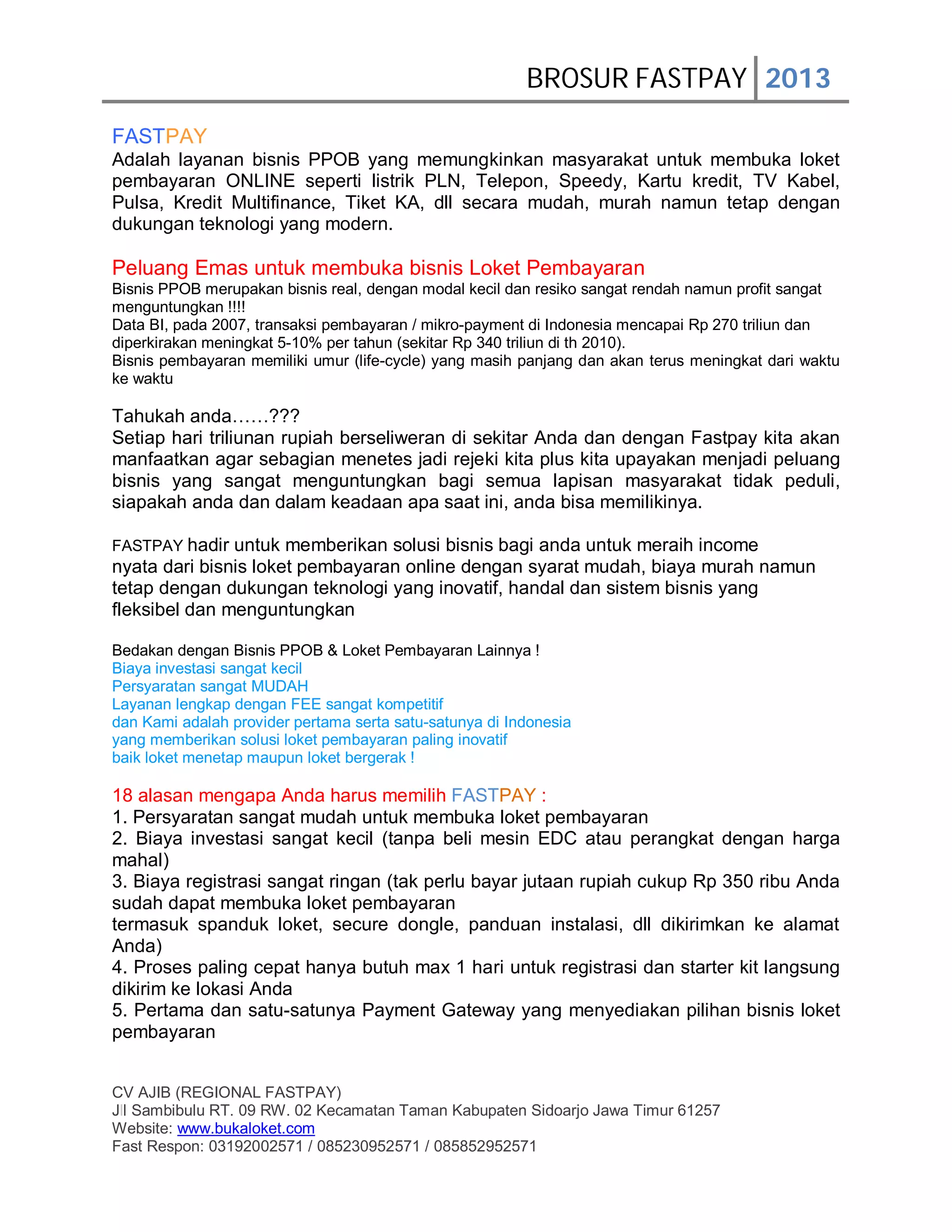 Brosur fastpay | PDF