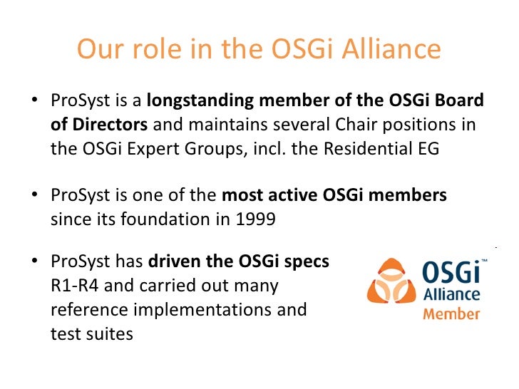 ProSyst Comany Introduction (OSGi, embedded Java, Device Management,