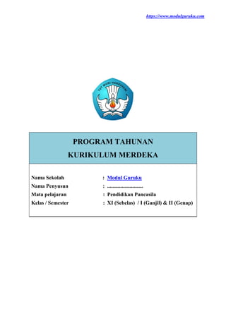 Program Tahunan (Prota) Kelas 11 Pendidikan Pancasila Fase F | PDF