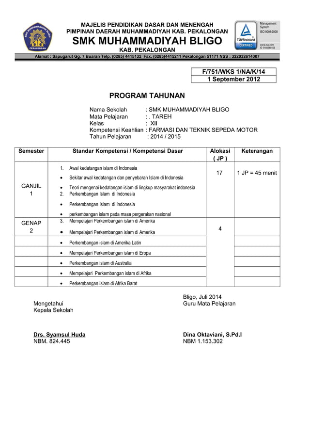 Prota promes xii tare | PDF