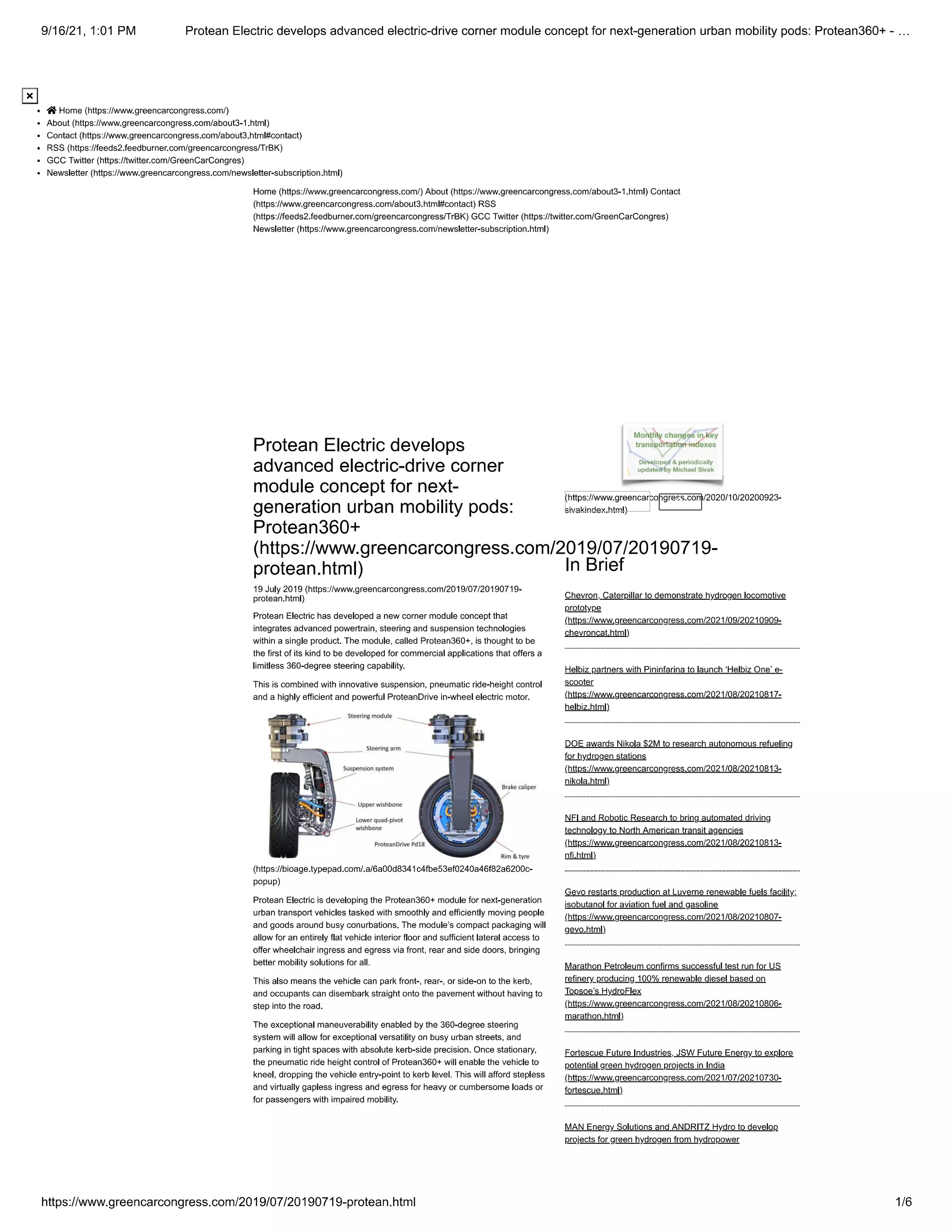 Protean electric in wheel hub motor innovation | PDF