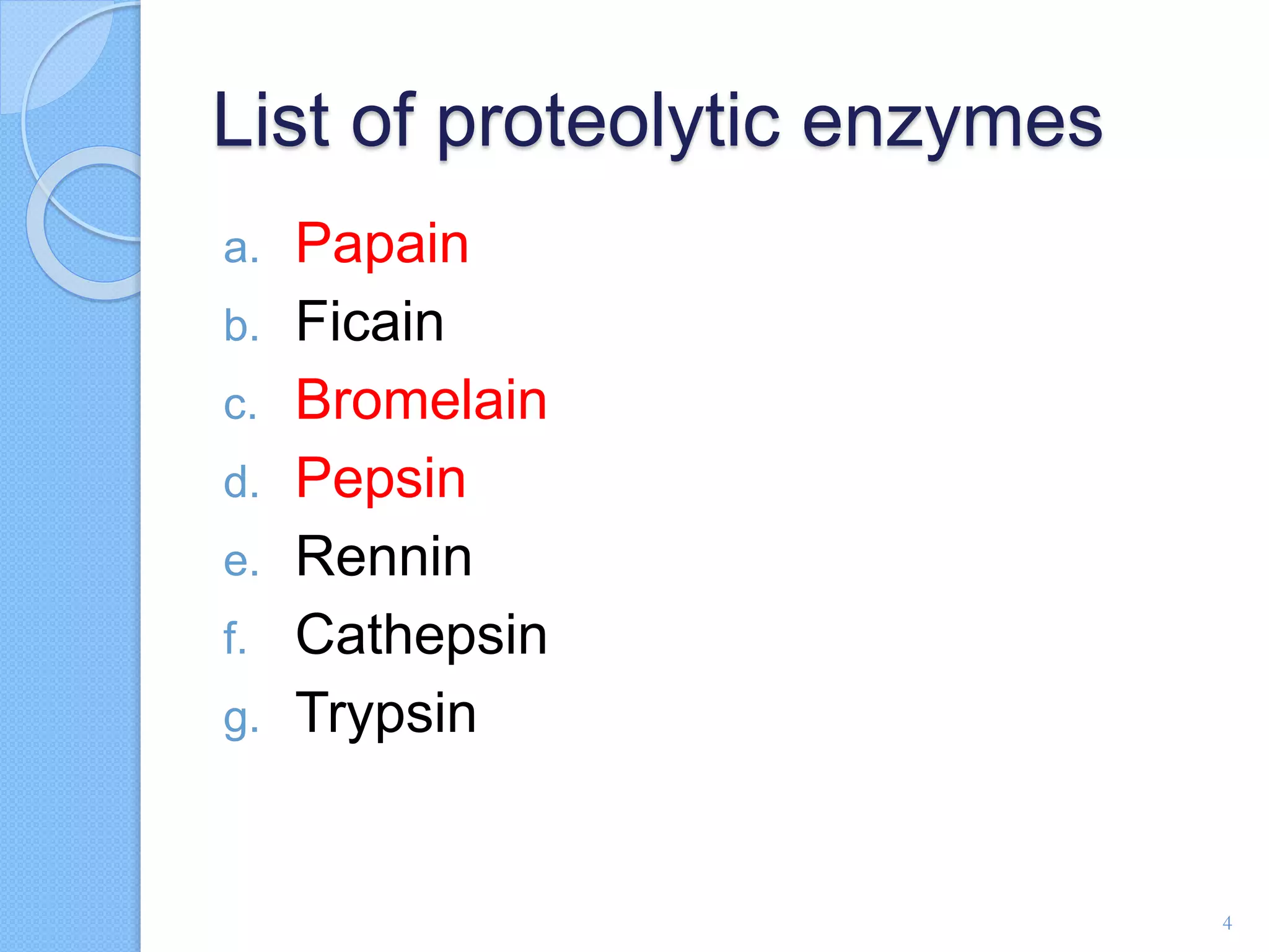 Proteolytic enzymes | PPT
