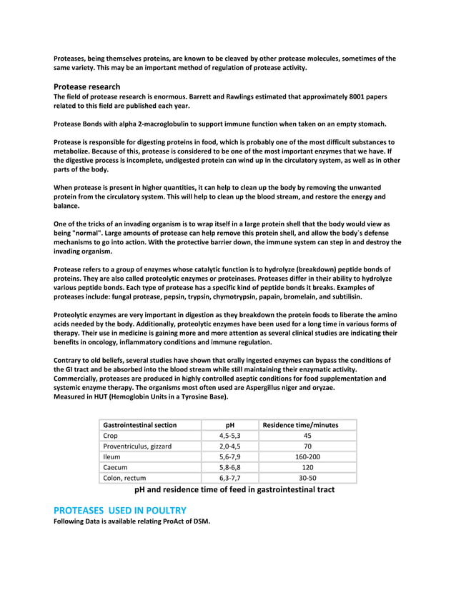 Protease for use in poultry | PDF