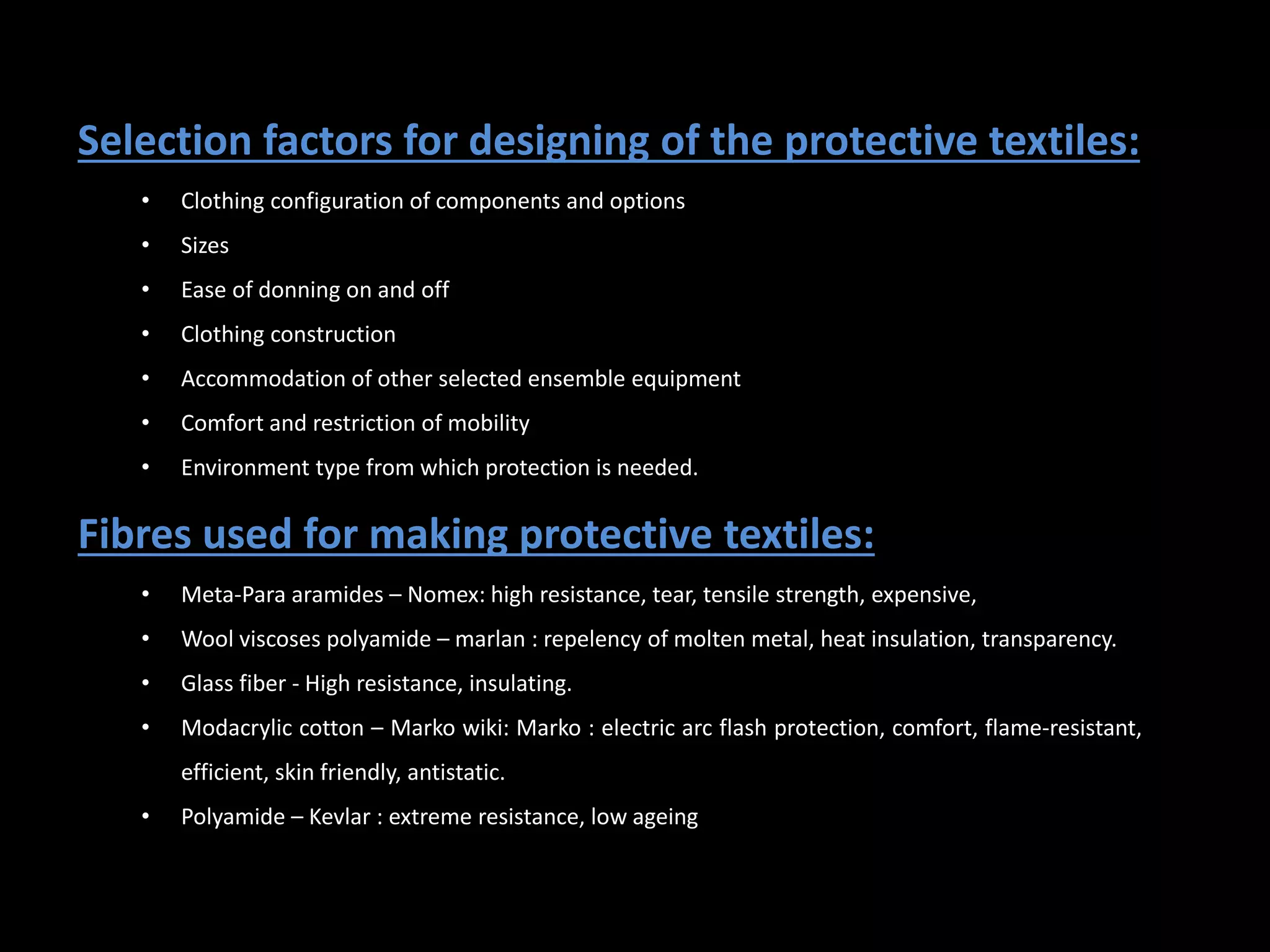 Protective textiles types and scope | PPTX