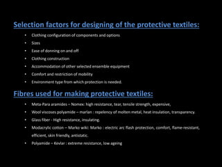 Protective textiles types and scope | PPTX