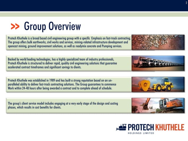 Protech Khuthele Company Summary | PDF | Civil Engineering Industry | Industries
