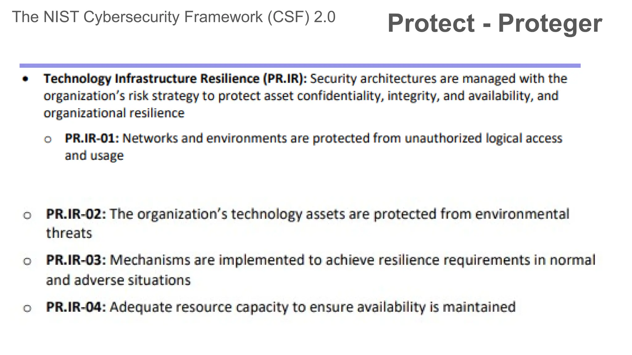 The NIST Cybersecurity Framework (CSF) 2.0 - Protect - Proteger | PPT