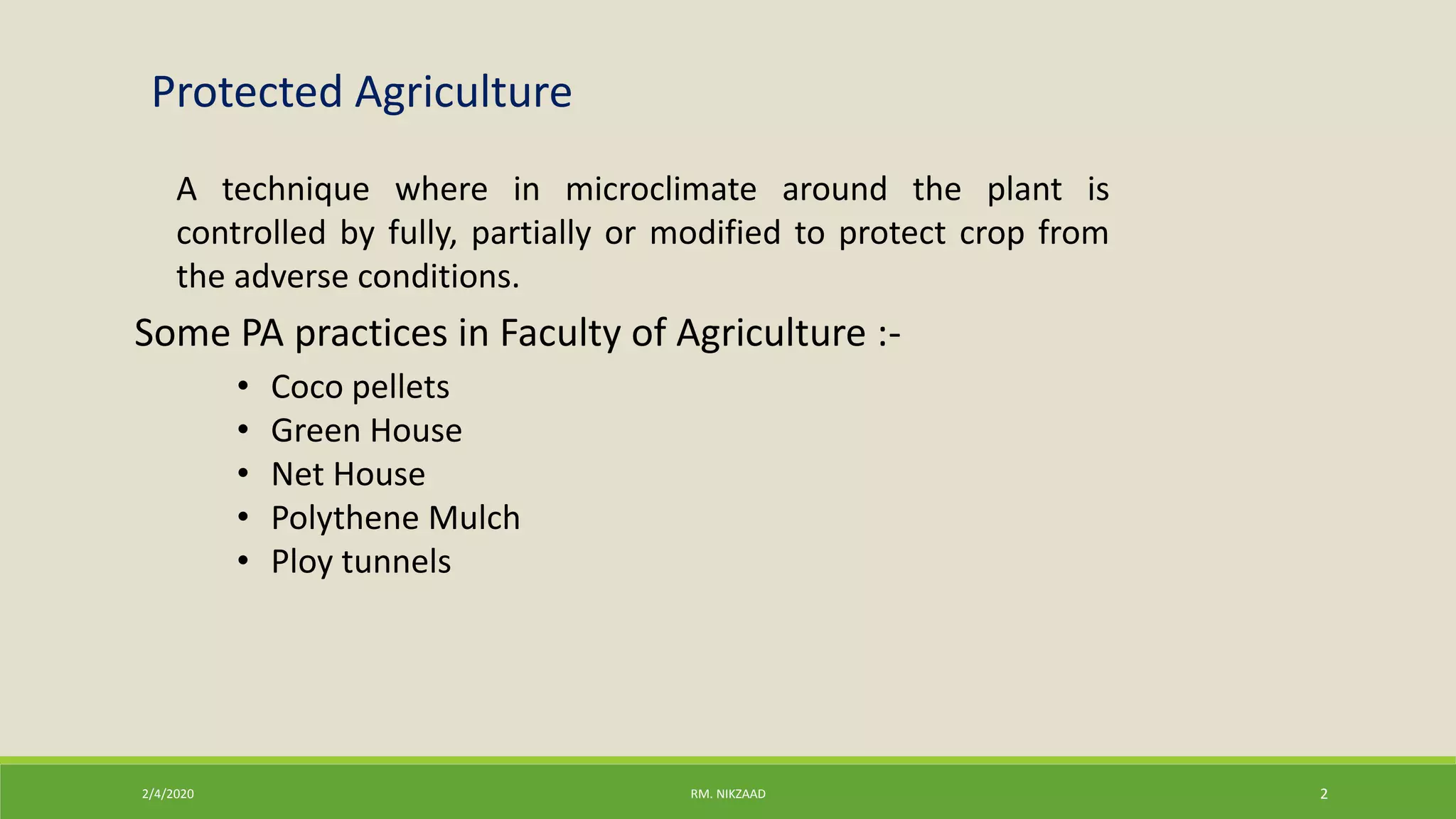 Protected agriculture | PPT
