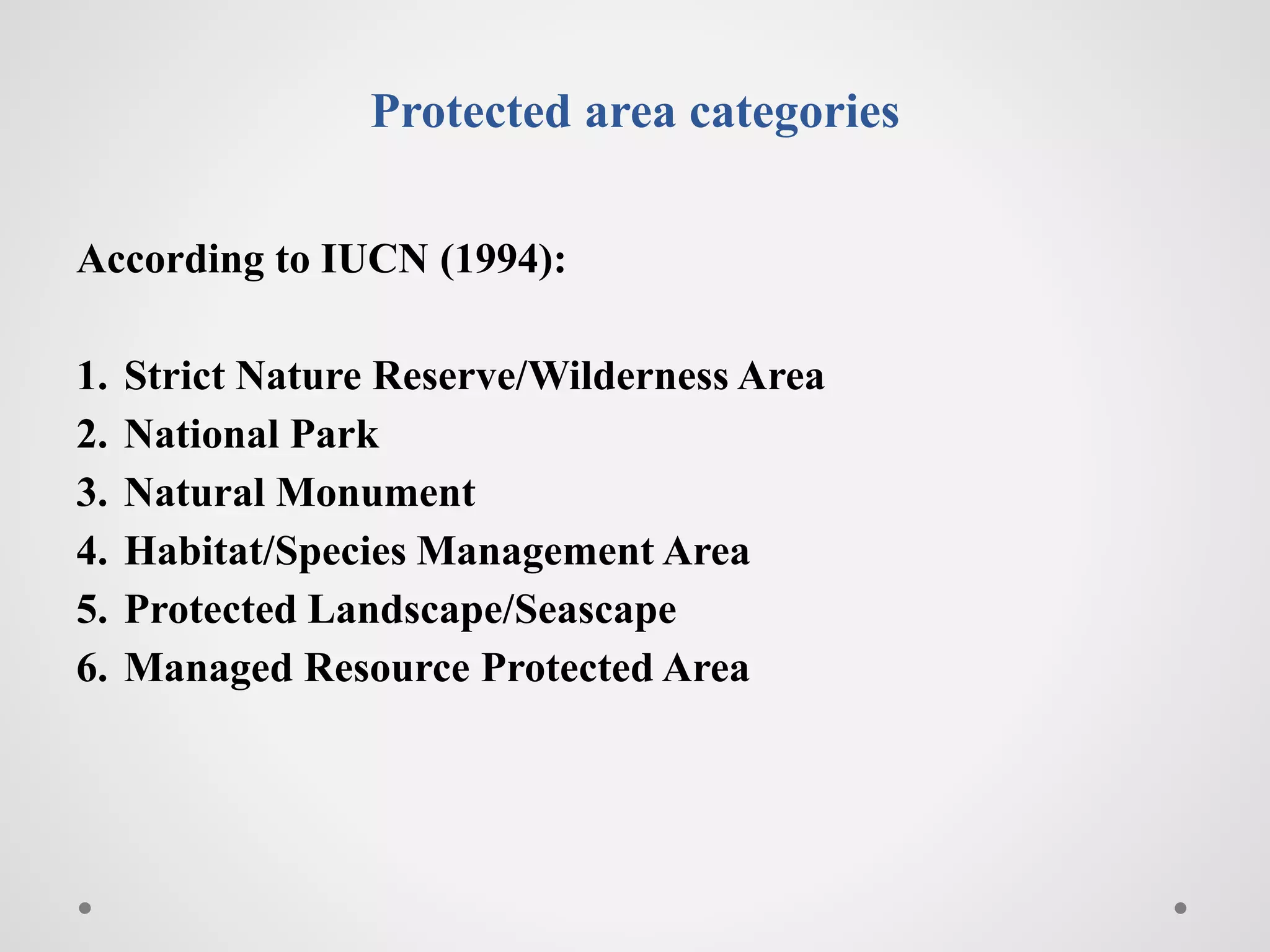 Protected areas of Bangladesh and other countries management principles ...