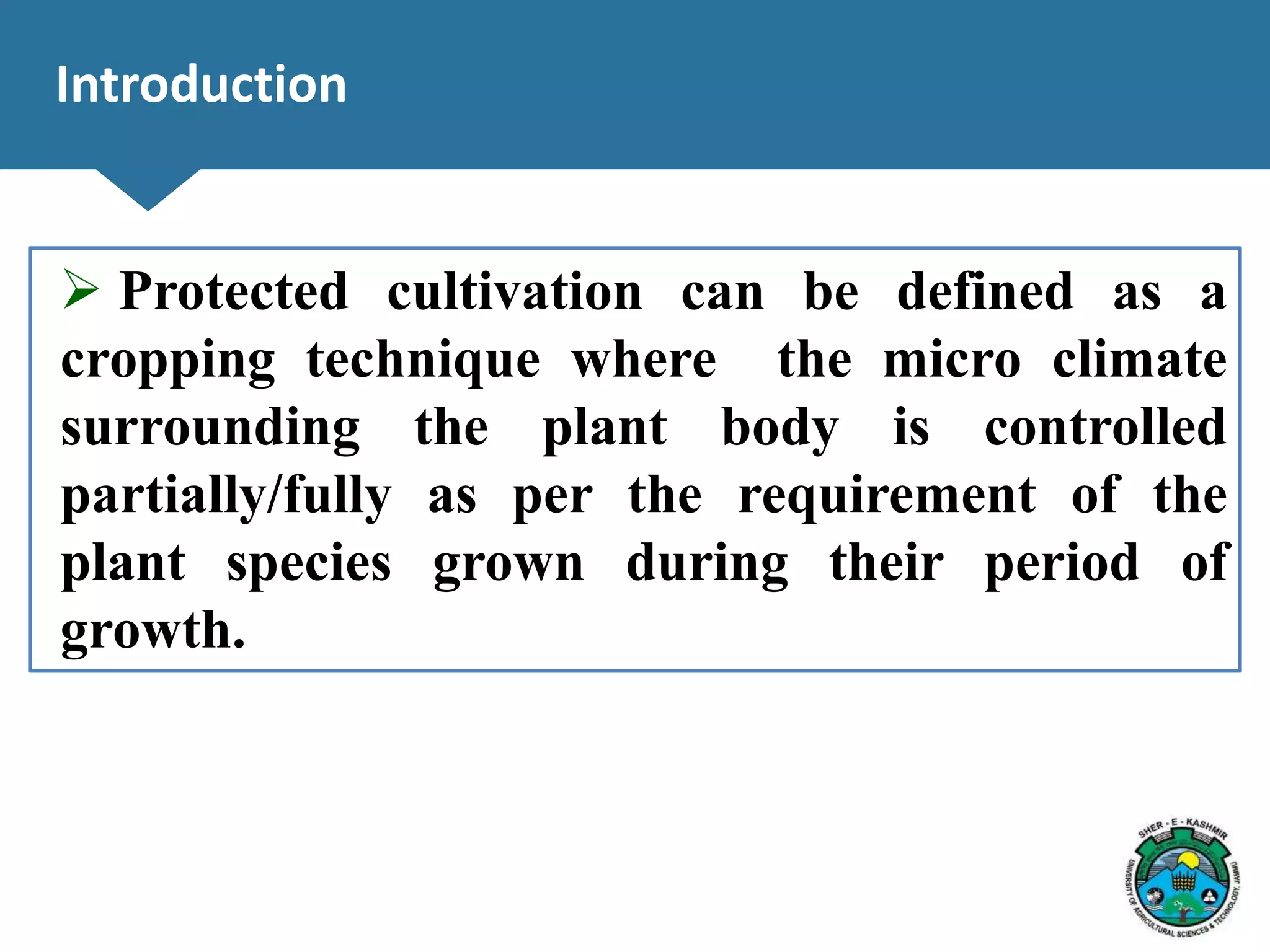 Status of Protected Cultivation in India and Abroad | PPTX
