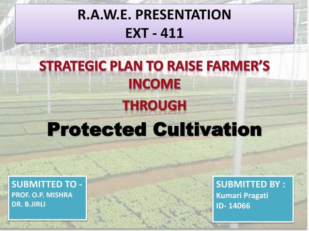 Protected cultivation | PPTX | Agriculture | Industries