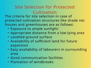 Protected Cultivation in Hi-Tech Horticulture | PPTX