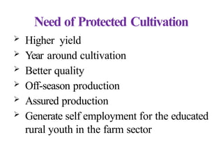 protected cultivation and types of protected cultivation | PPTX
