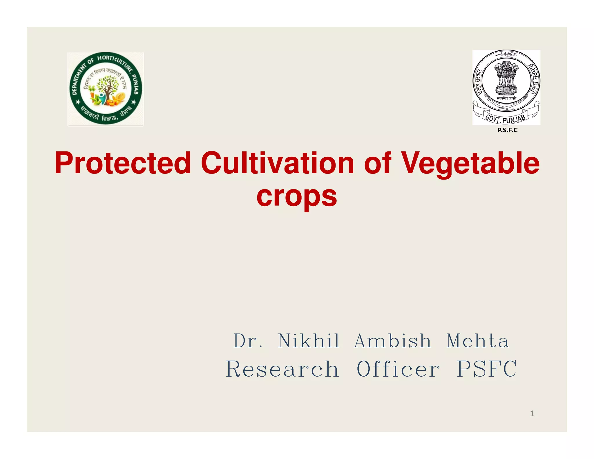Protected cultivation of vegetables | PDF