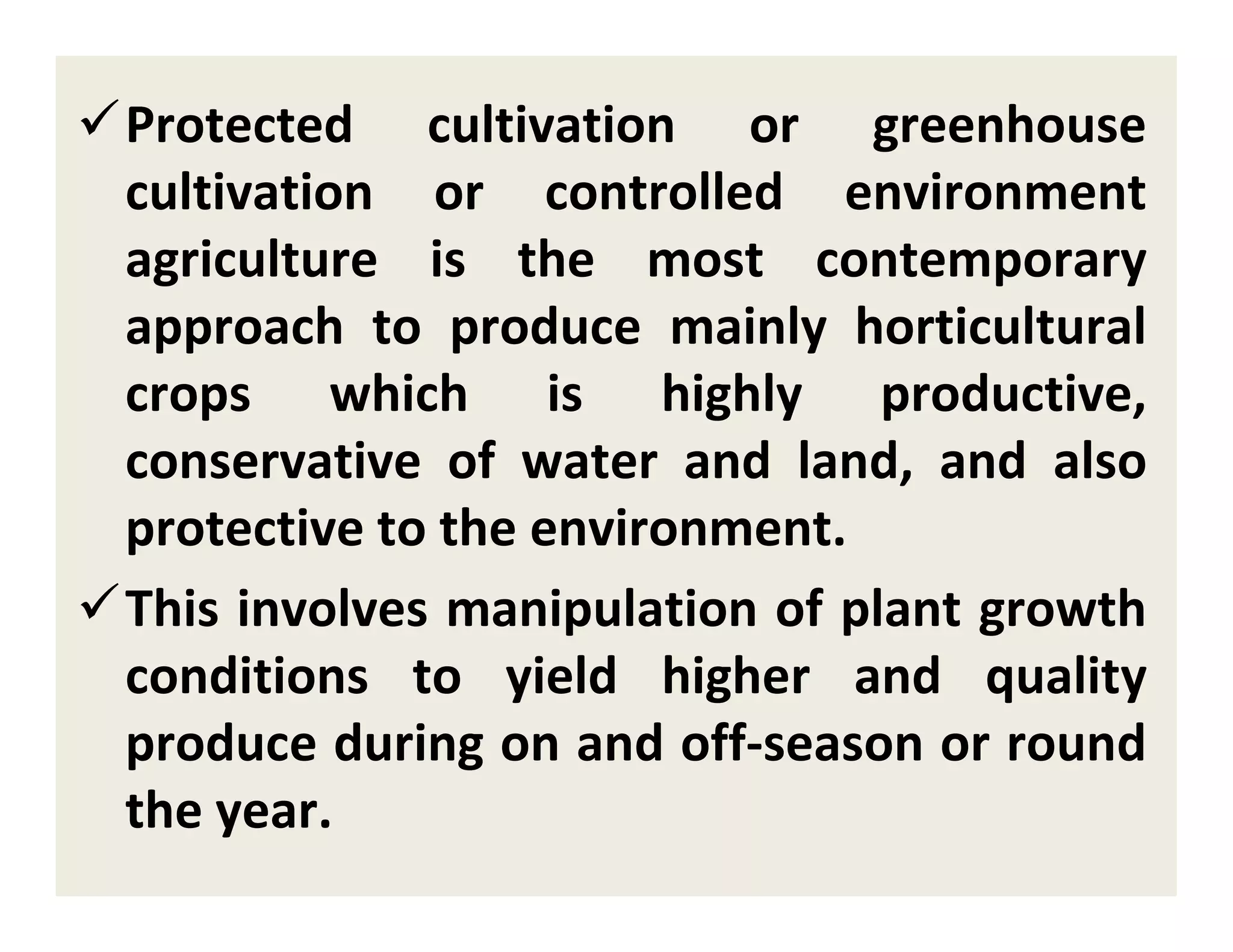 Protected cultivation of vegetables | PDF