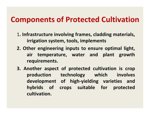 Protected cultivation of vegetables | PDF | Agriculture | Industries