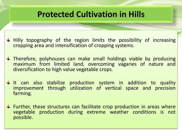 Protected cultivation of vegetable crops BY HARMANJEET | PPTX | Agriculture | Industries