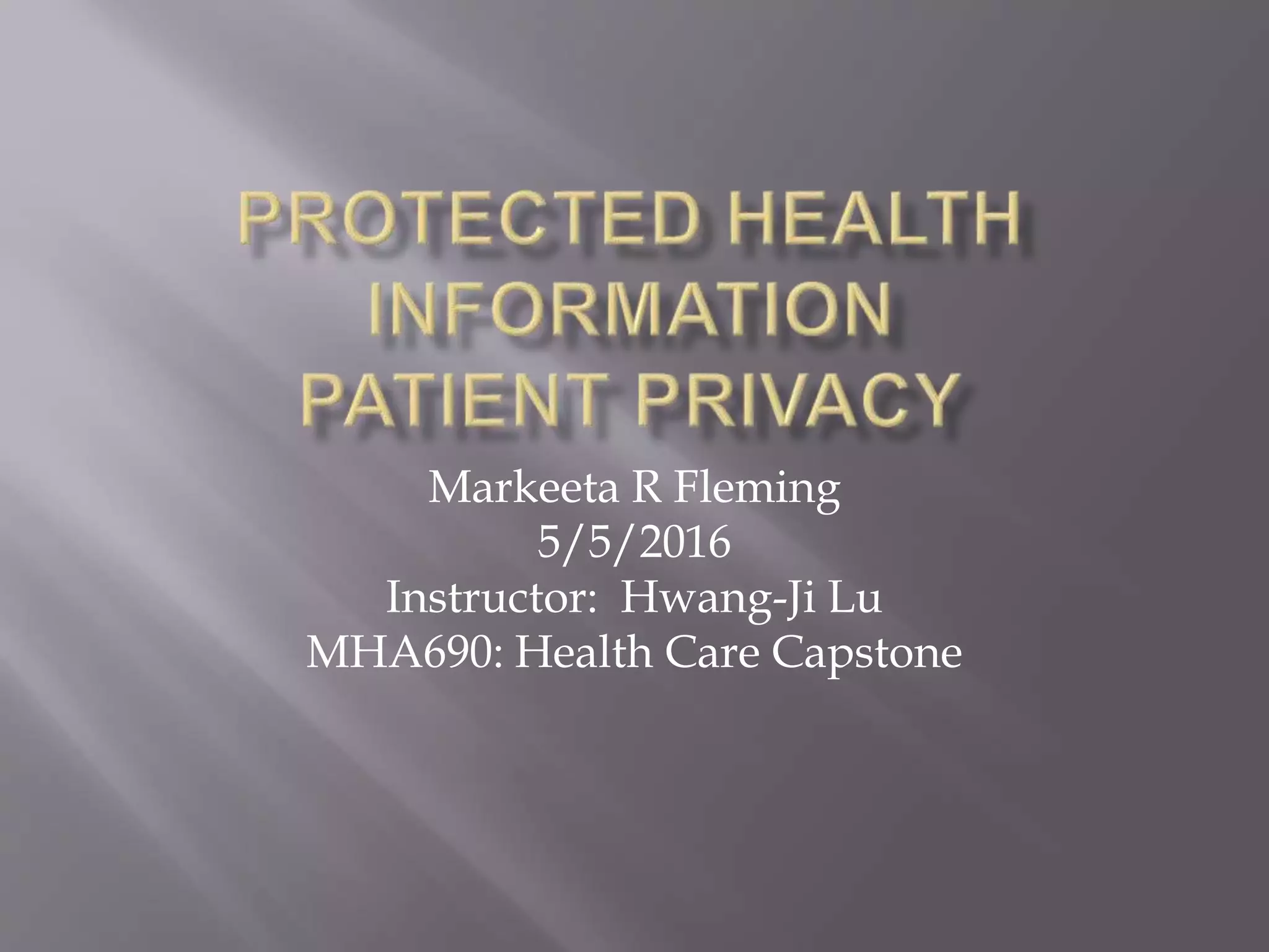 Protected health information | PPTX