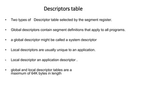 Protected mode memory addressing 8086 | PPTX | Operating Systems ...