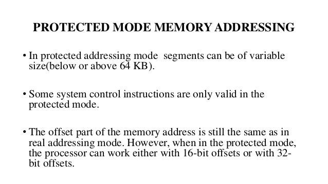 Protected mode memory addressing 8086