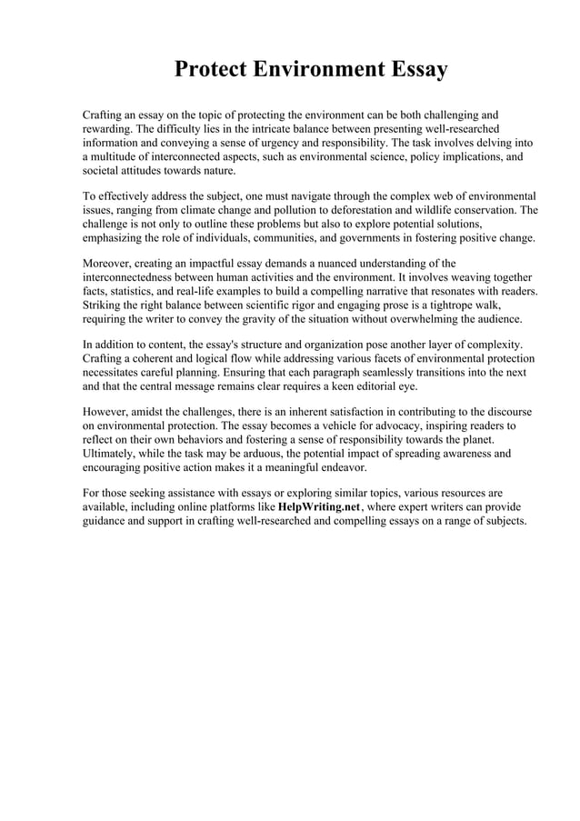 Protect Environment Essay.pdf | Environment | Science