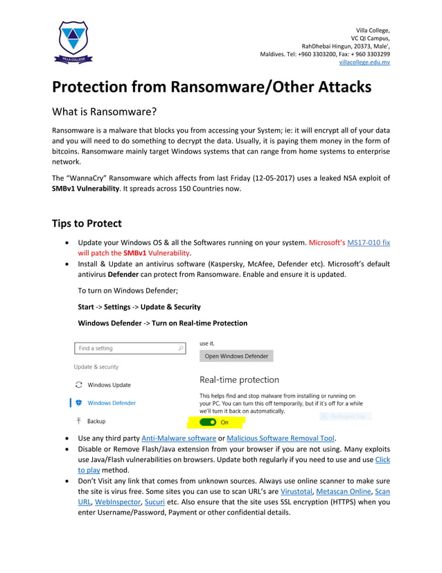 Protect from ransomware | PDF