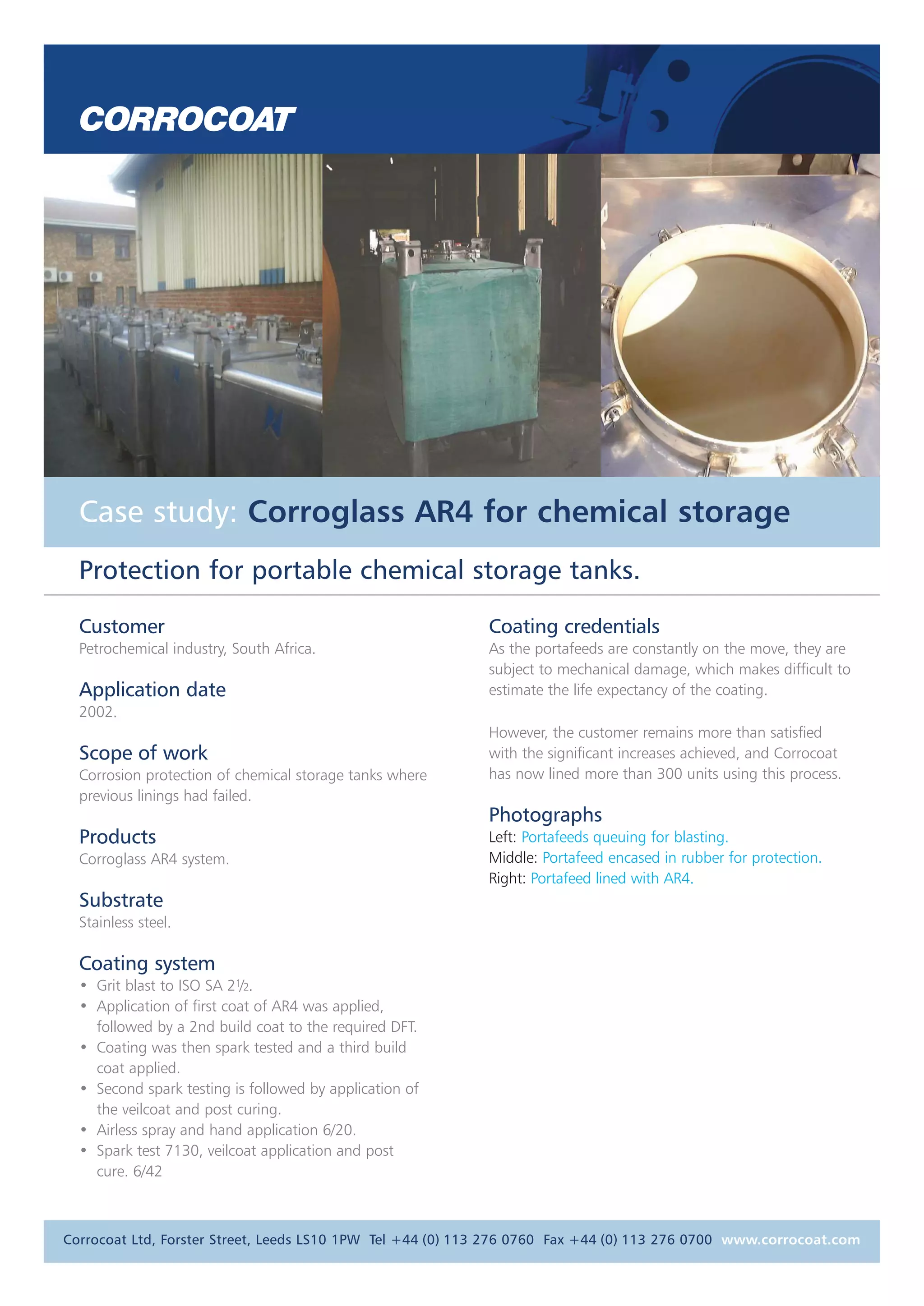Protection for portable chemical storage tanks. | PDF