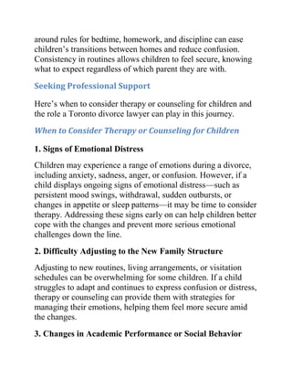 Protecting Children’s Emotional Health during Parental Separation | PDF