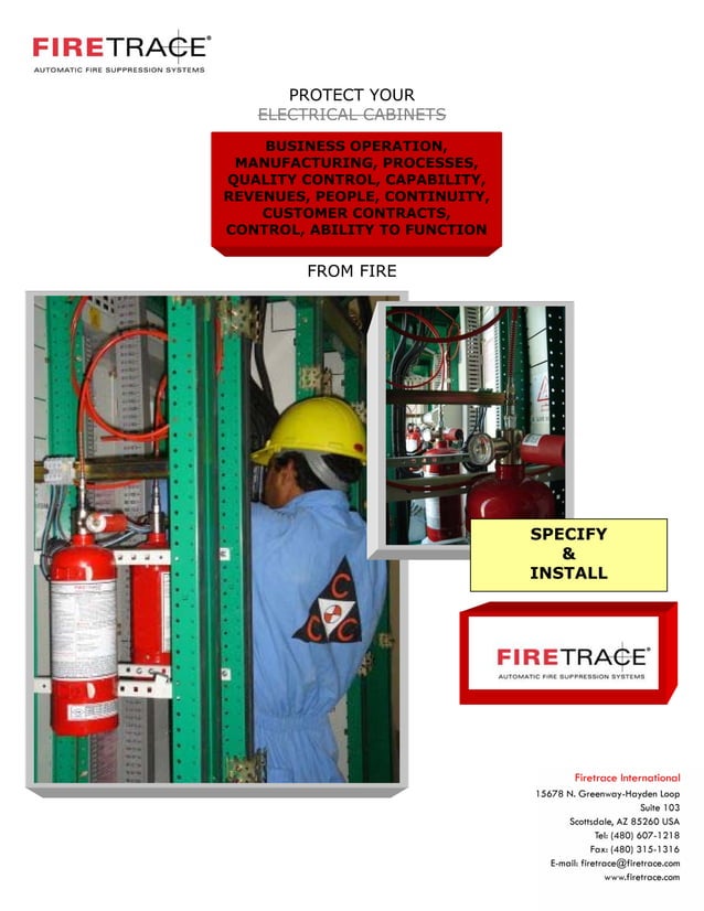 Protecting Electrical Cabinets With Firetrace | PDF