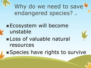 protecting endangered plant and animal species | PPT