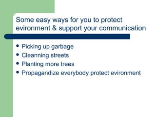 Protecting environment | PPT
