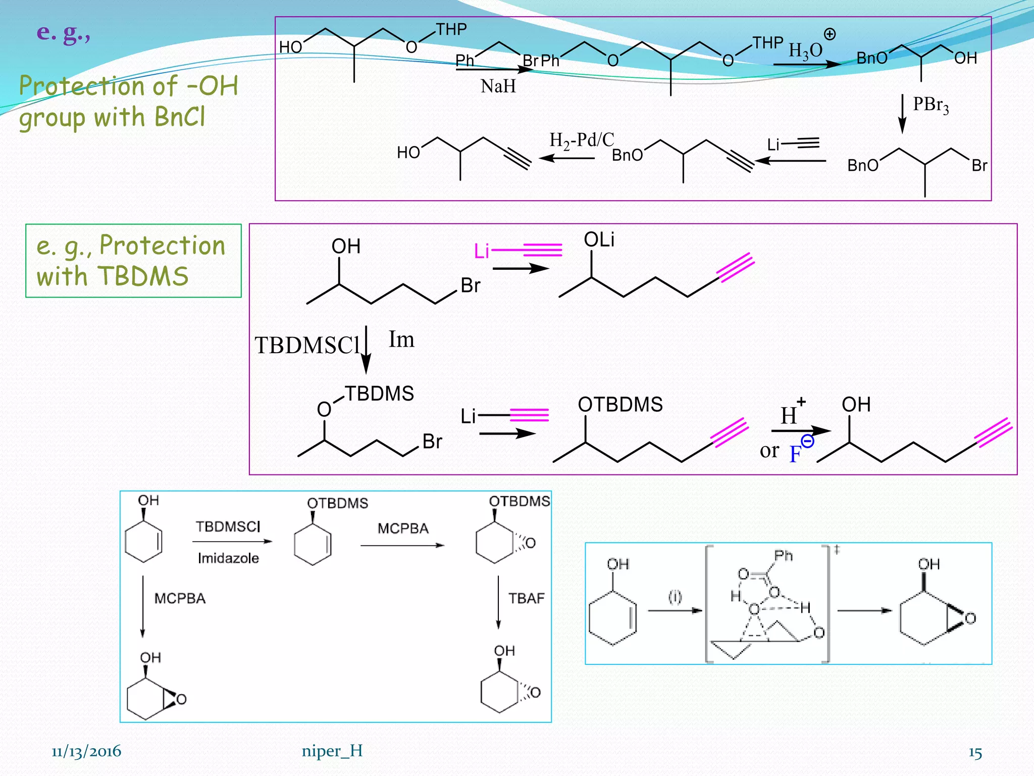 Protecting groups and deprotection- -OH, -COOH, C=O, -NH2 groups. | PPTX
