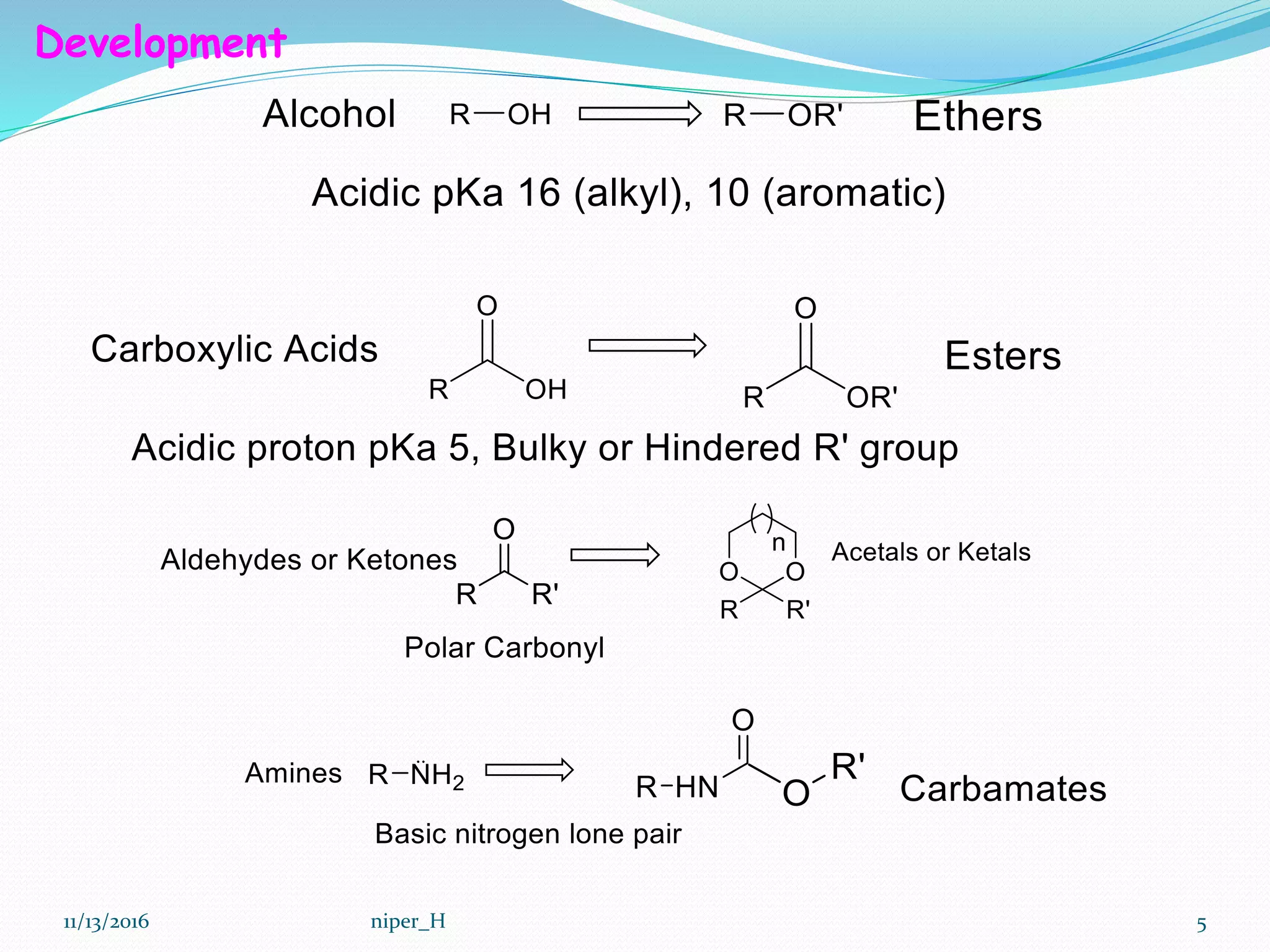 Protecting groups and deprotection- -OH, -COOH, C=O, -NH2 groups. | PPTX