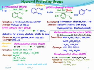 Protecting groups and deprotection- -OH, -COOH, C=O, -NH2 groups. | PPTX