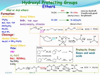 Protecting groups and deprotection- -OH, -COOH, C=O, -NH2 groups. | PPTX