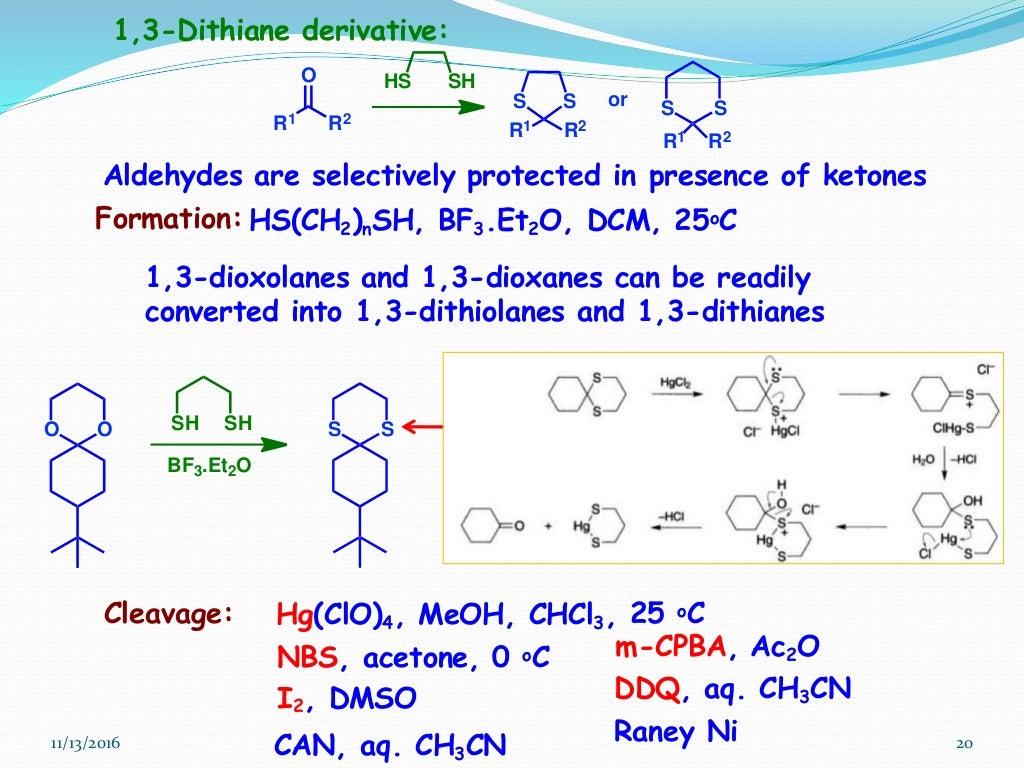 Protecting groups and deprotection- -OH, -COOH, C=O, -NH2 groups.