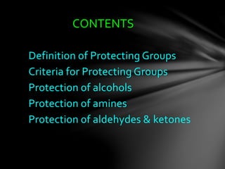 Protecting Groups | PPT