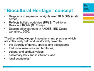 Protecting indigenous peoples and biodiversity | PPTX