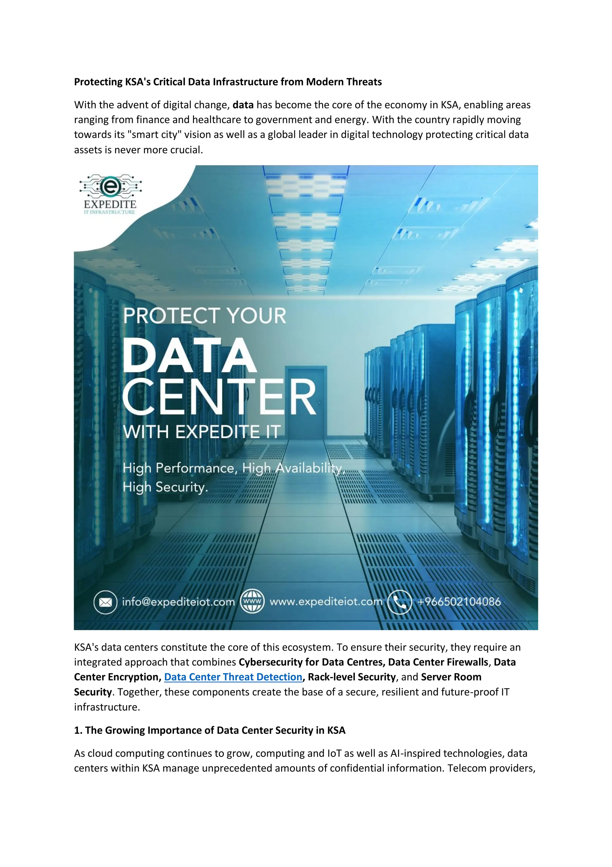 Protecting KSA's Critical Data Infrastructure from Modern Threats | PDF
