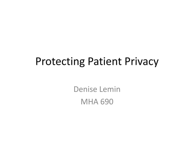 Protecting patient privacy | PPTX