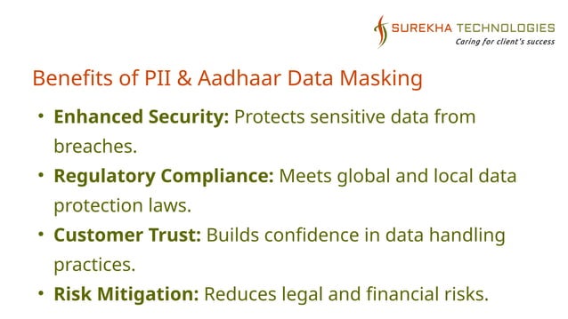 Protecting Sensitive Data Pii Data Masking And Aadhaar Data Masking Pptx