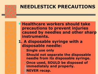 Protecting the healthcare worker from bloodborne infections | PPT