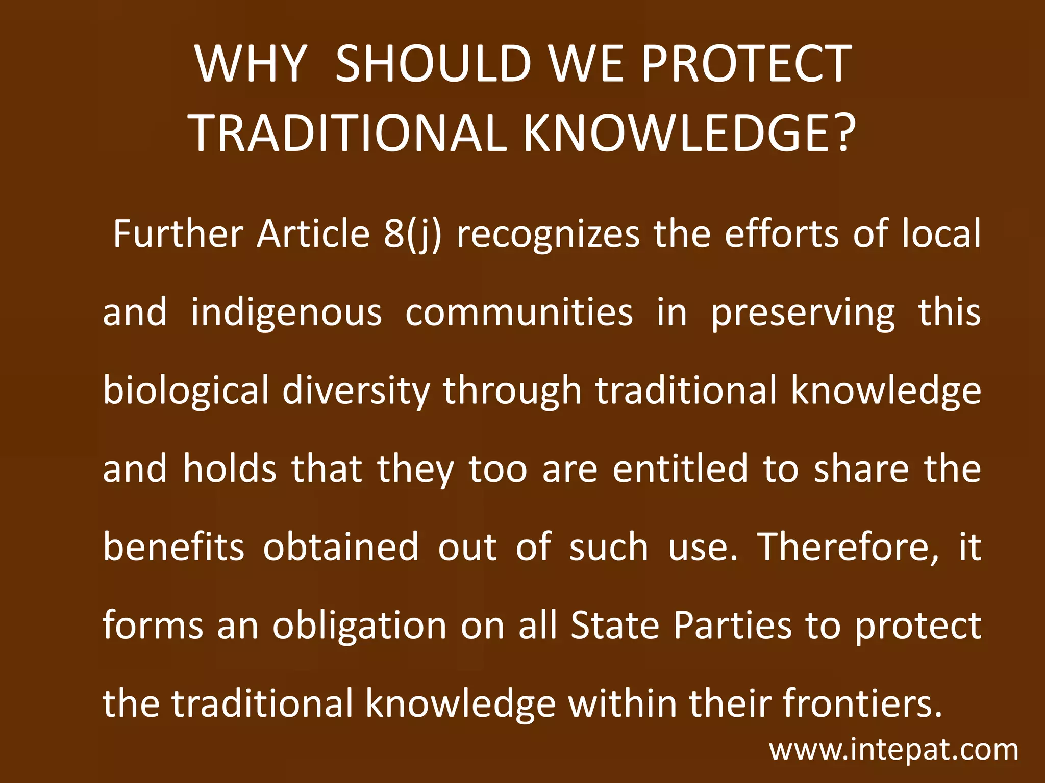 Protecting Traditional Knowledge In India | PPTX