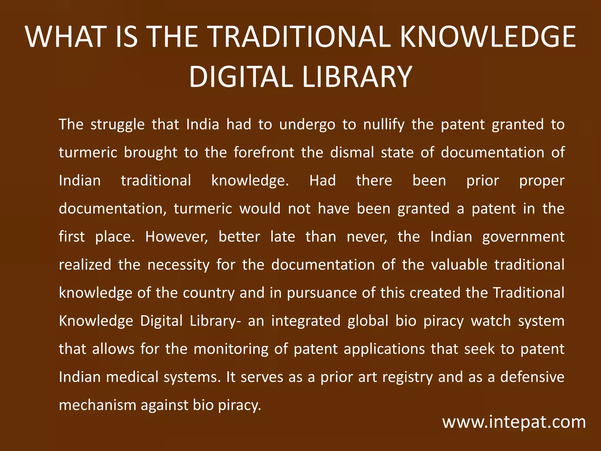 Protecting Traditional Knowledge In India | PPTX