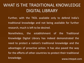 Protecting Traditional Knowledge In India | PPTX