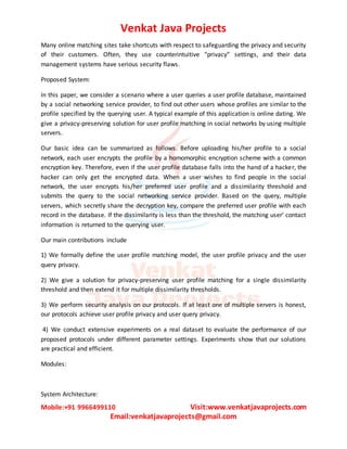 Protecting user data in profile matching social networks | PDF