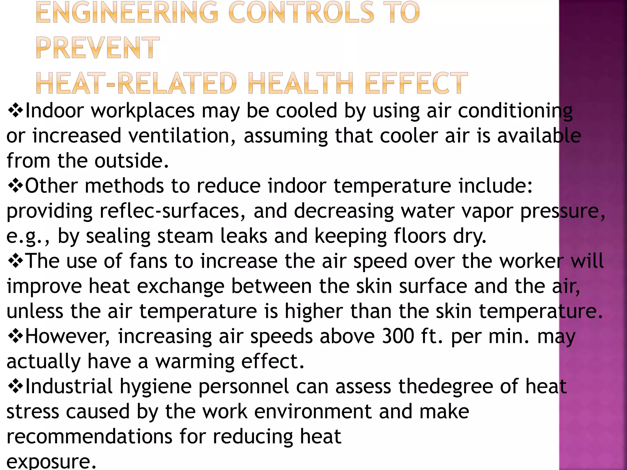 Protecting workers from the effect of heat stress | PPTX