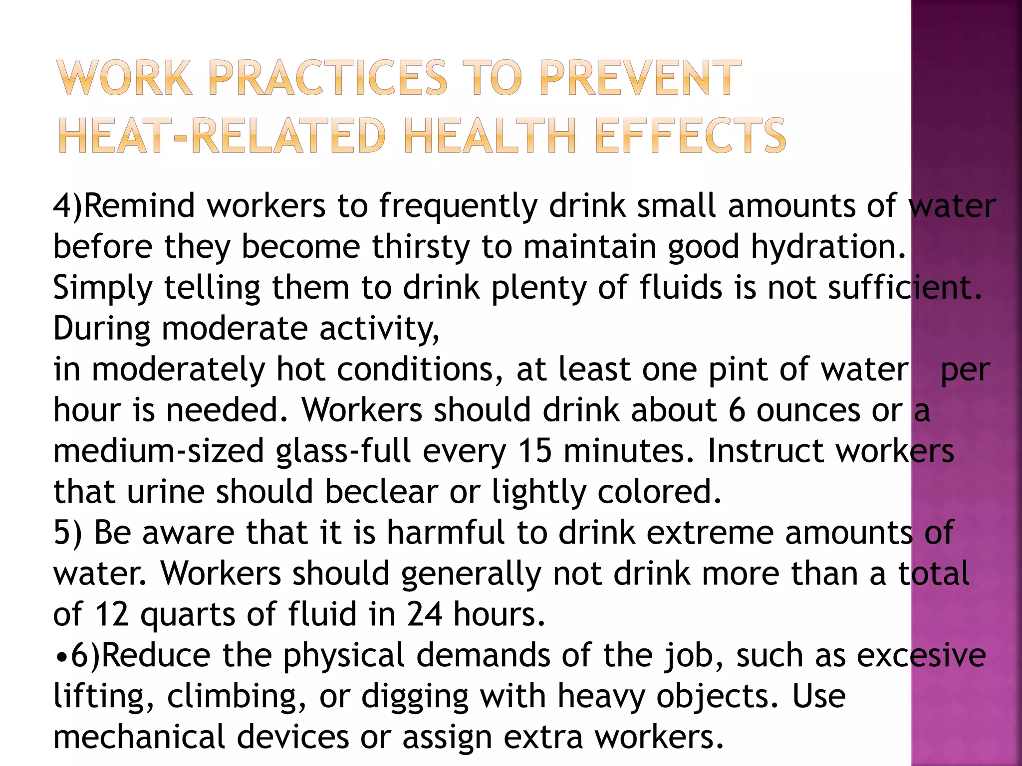 Protecting workers from the effect of heat stress | PPTX