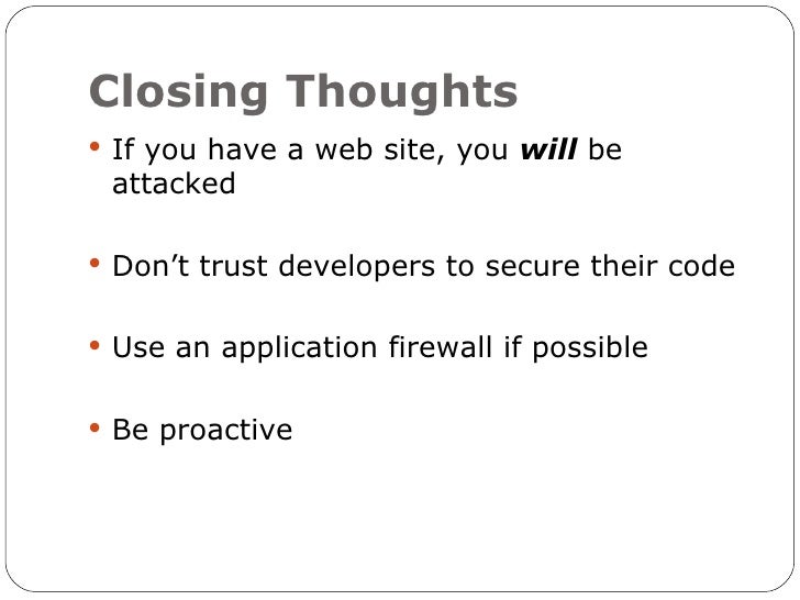 Protecting Your Web Sitevfrom Sql Injection And Xss