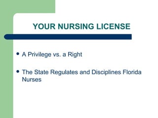 Protecting Your Nursing License | PPT